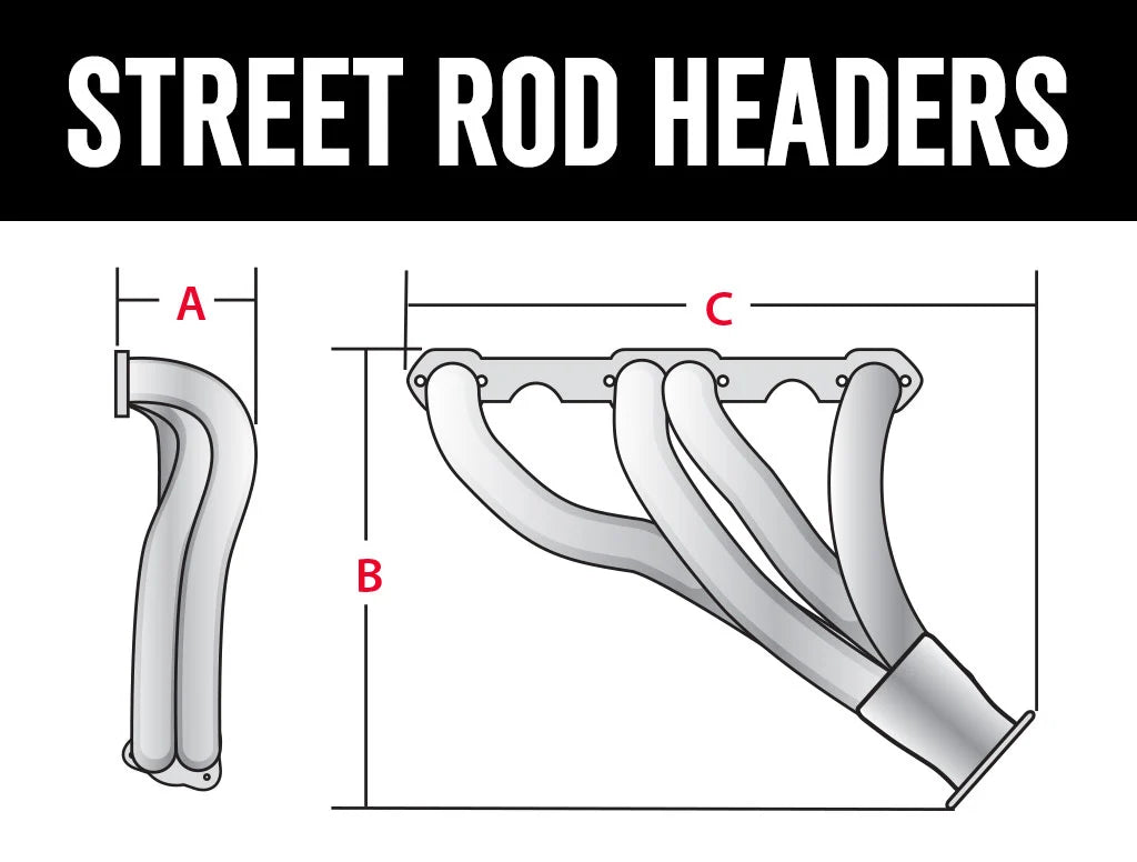 STREET ROD HEADER DIMENSIONS – Pertronix
